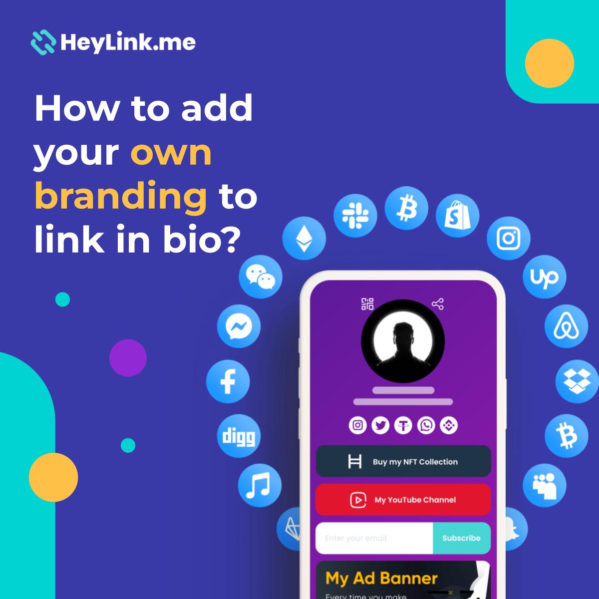 How to add your own branding to link in bio?